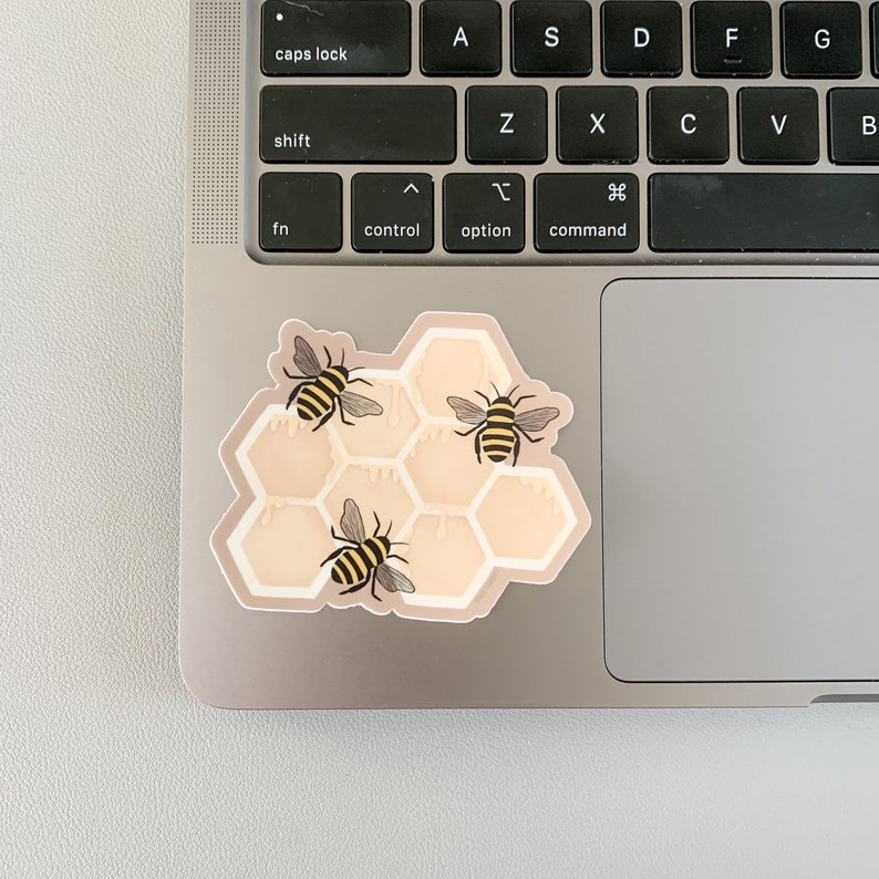 Bees on Honeycomb Waterproof Sticker for Water Bottle, Bee Stanley ...