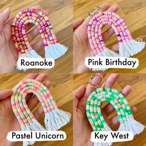 Indie Dyed Yarn Rainbow Key Chain, Boho Macrame Rainbow Bag Charm, Hand ...