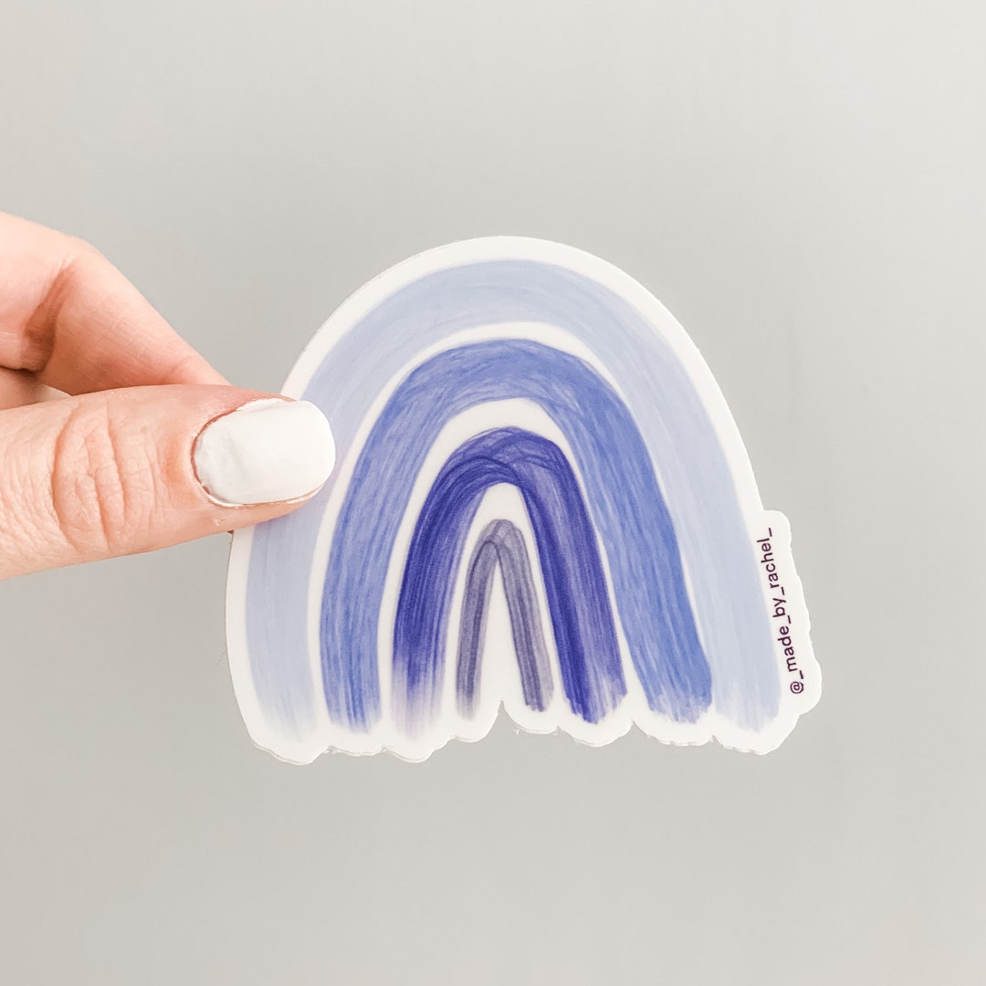 Blue Rainbow Sticker for Stanley Cup, Waterproof Sticker, Boho Rainbow ...