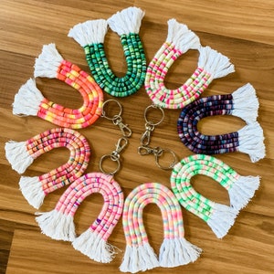 Indie Dyed Yarn Rainbow Key Chain Boho Macrame Rainbow Bag - Etsy