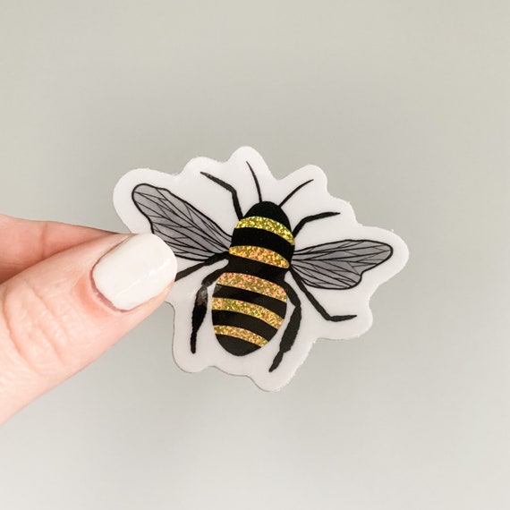 Bumblebee Glitter Sticker // Bee Vinyl Sticker Holographic | Etsy