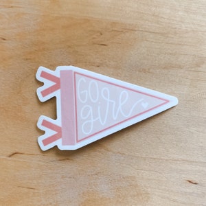 Go Girl Pennant Sticker, Girl Power Sticker, Flag, Pennant Banner ...