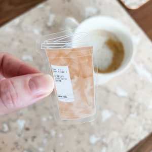 Iced Latte Sticker, Waterproof Iced Coffee Sticker for Water Bottle ...