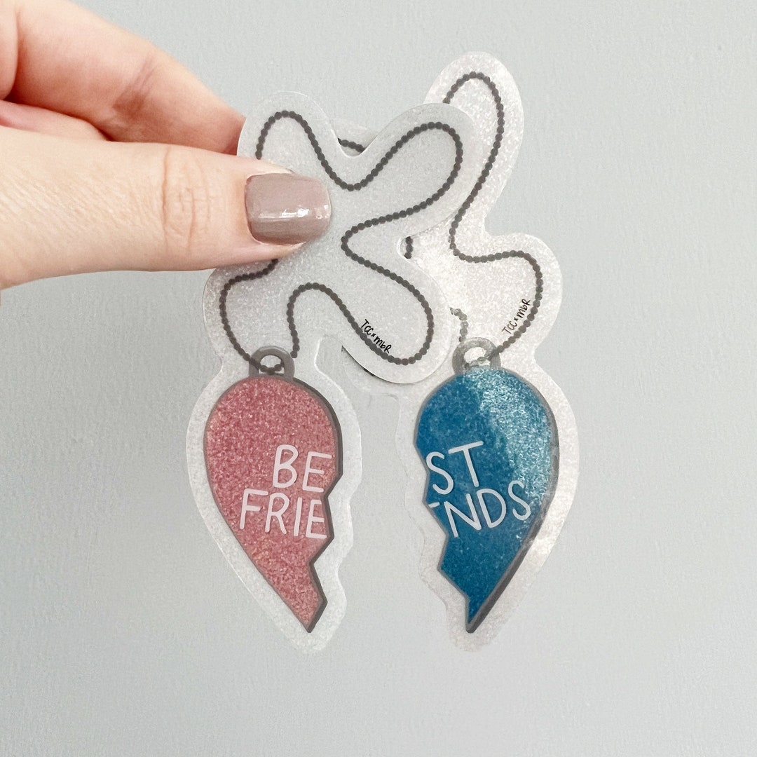 Best Friend Necklace Stickers, 90s Nostalgia Sticker, Waterproof ...