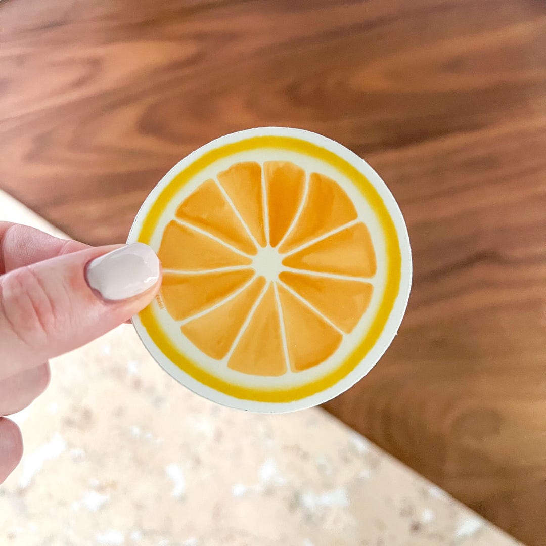 Watercolor Orange Slice Sticker: Waterproof Vinyl Citrus Sticker - Etsy