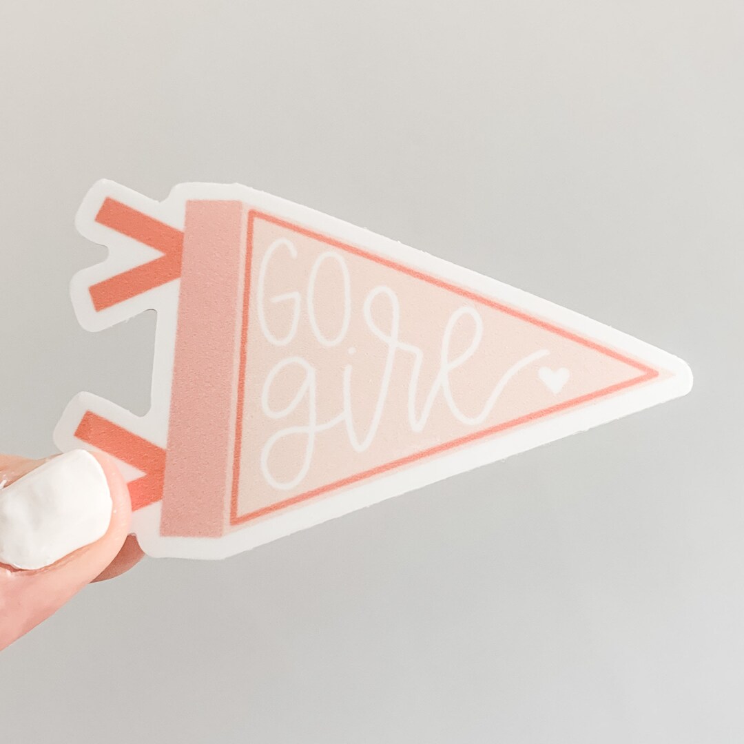 Go Girl Pennant Sticker, Girl Power Sticker, Flag, Pennant Banner ...
