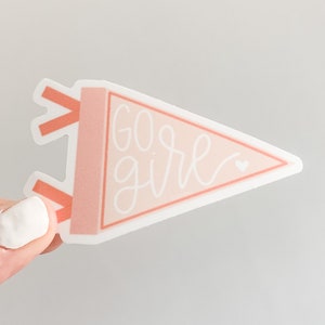 Go Girl Pennant Sticker, Girl Power Sticker, Flag, Pennant Banner ...