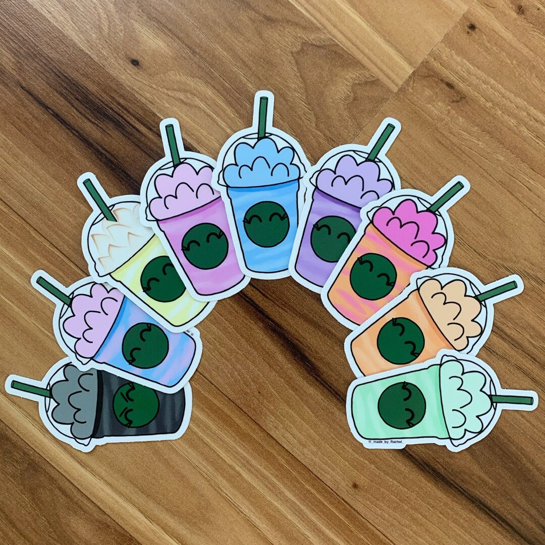 Kawaii Frappuccino Sticker for Water Bottle, Cute Frappe Sticker ...