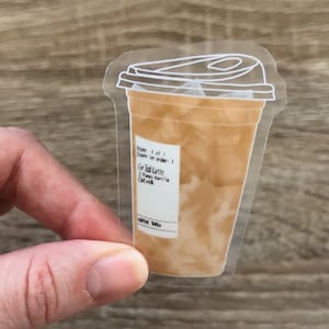 Iced Latte Sticker, Waterproof Iced Coffee Sticker for Water Bottle ...
