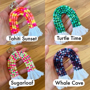 Indie Dyed Yarn Rainbow Key Chain, Boho Macrame Rainbow Bag Charm, Hand ...