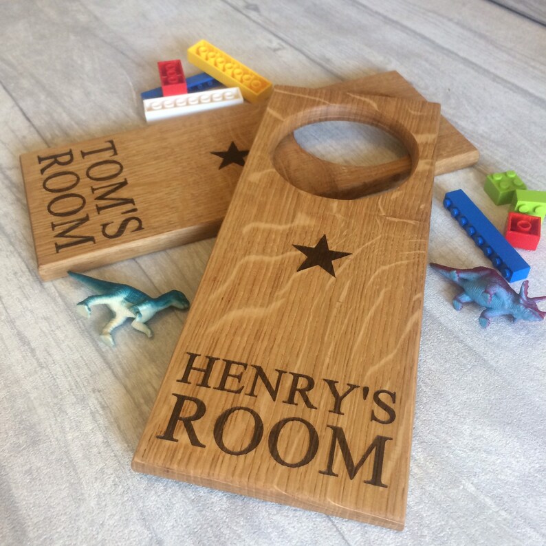 Personalised Oak Door Hanger - Etsy