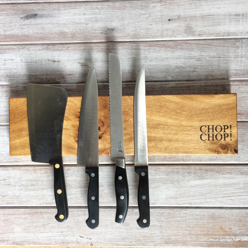 Personalised Magnetic Oak Knife Rack | Etsy