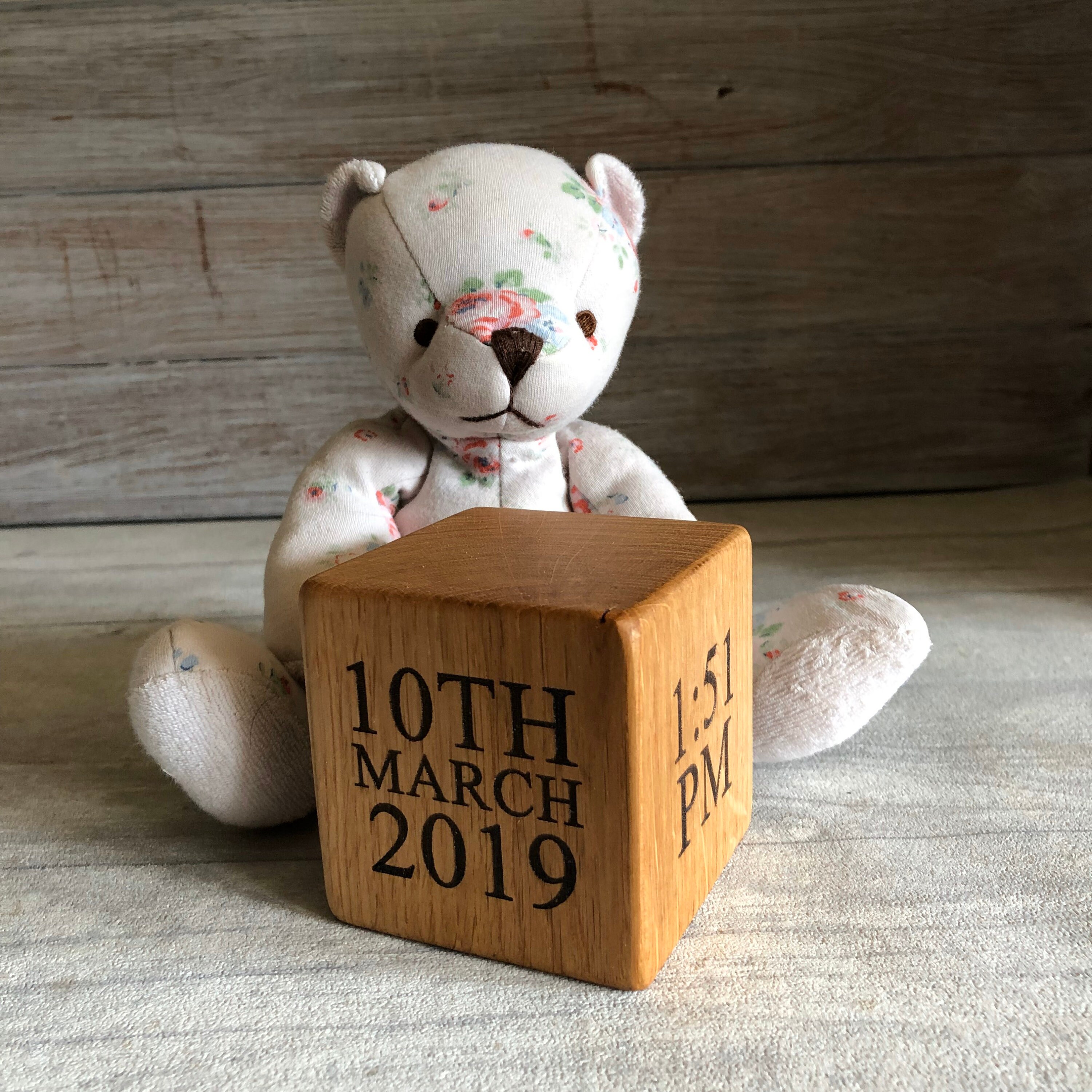 Personalised Oak Birth / Christening Block Keepsake - Etsy