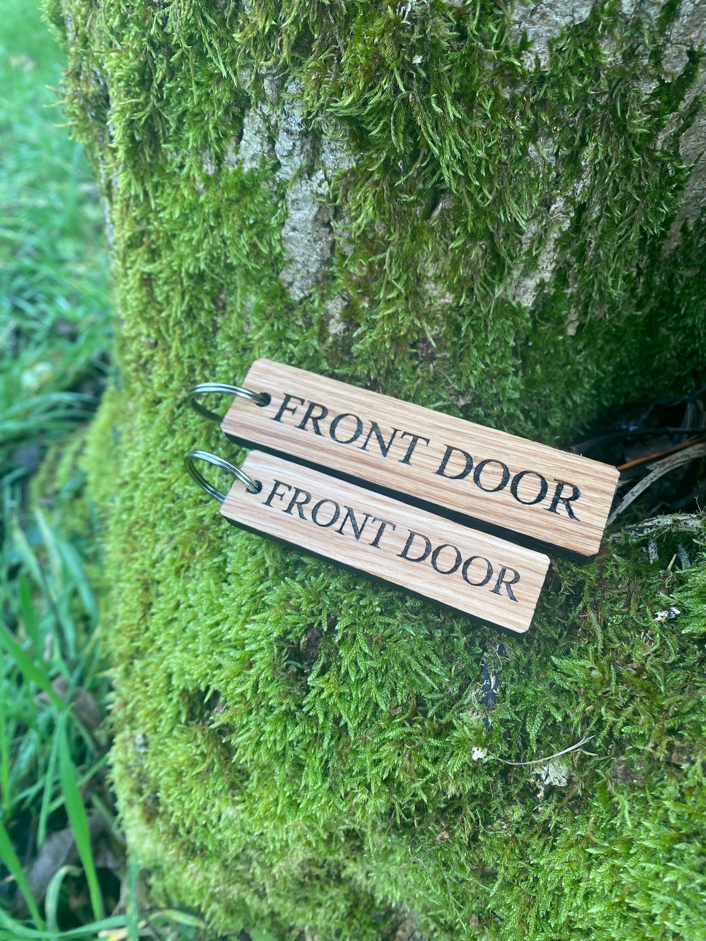 Solid Oak Personalised Key Ring - Etsy