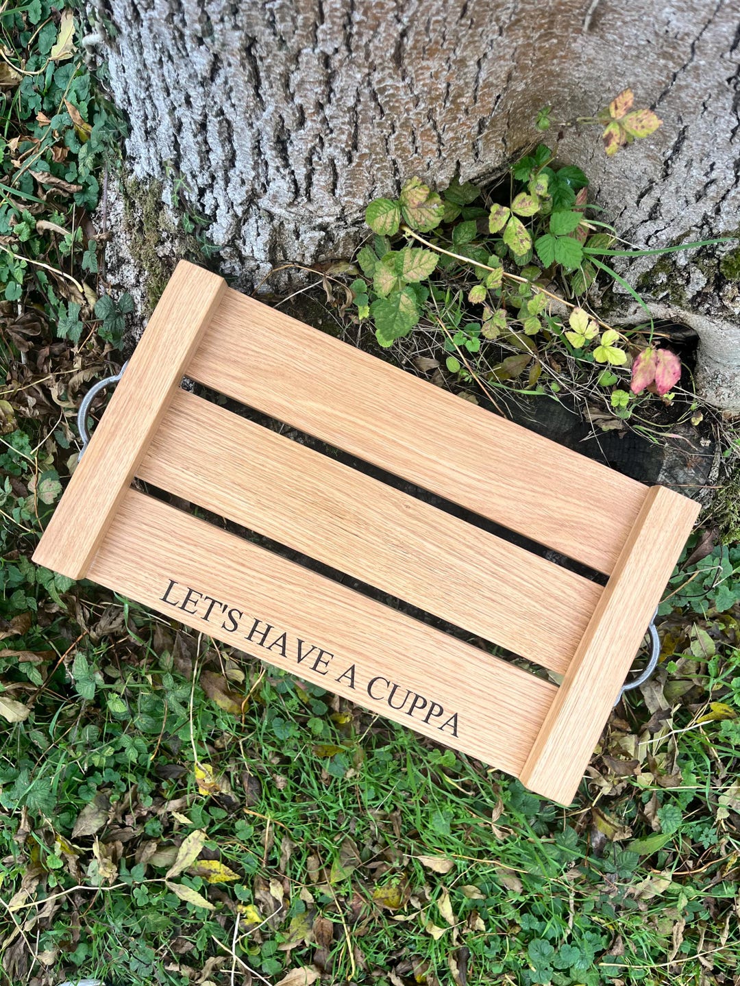 Rustic Personalised Engraved Oak Serving Tray - Etsy