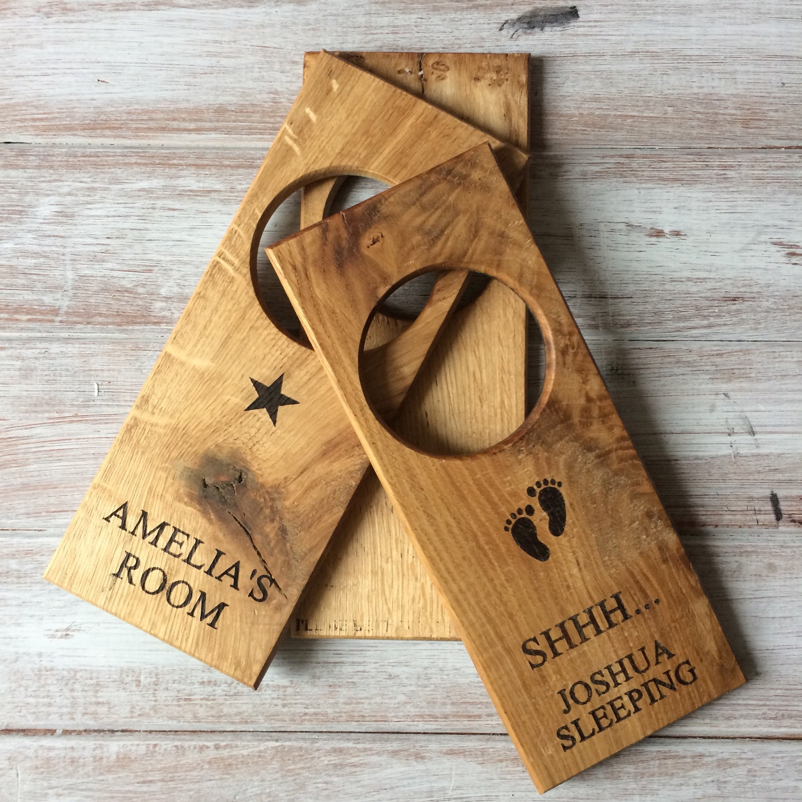 Personalised Oak Door Hanger - Etsy