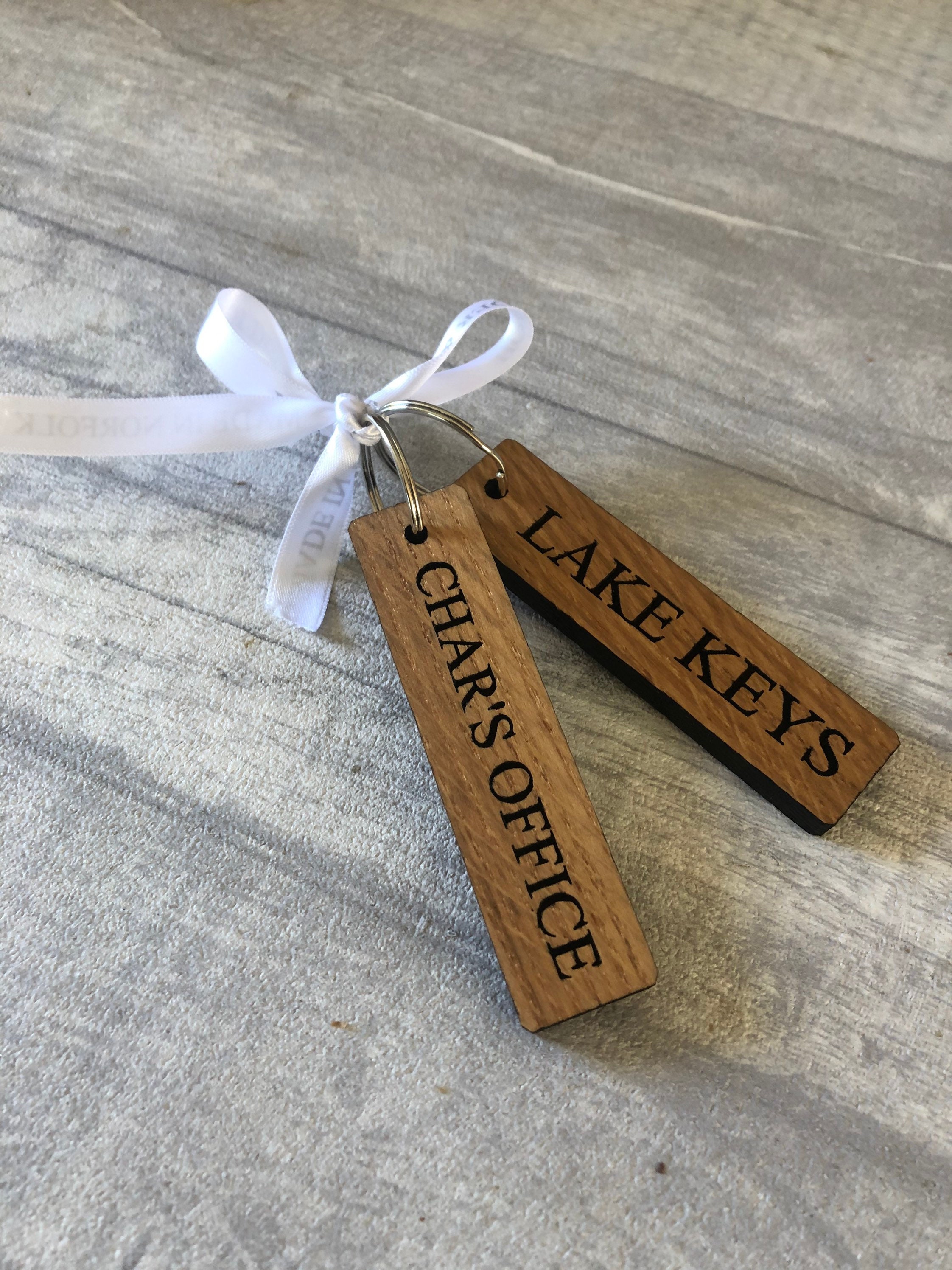Solid Oak Personalised Key Ring - Etsy