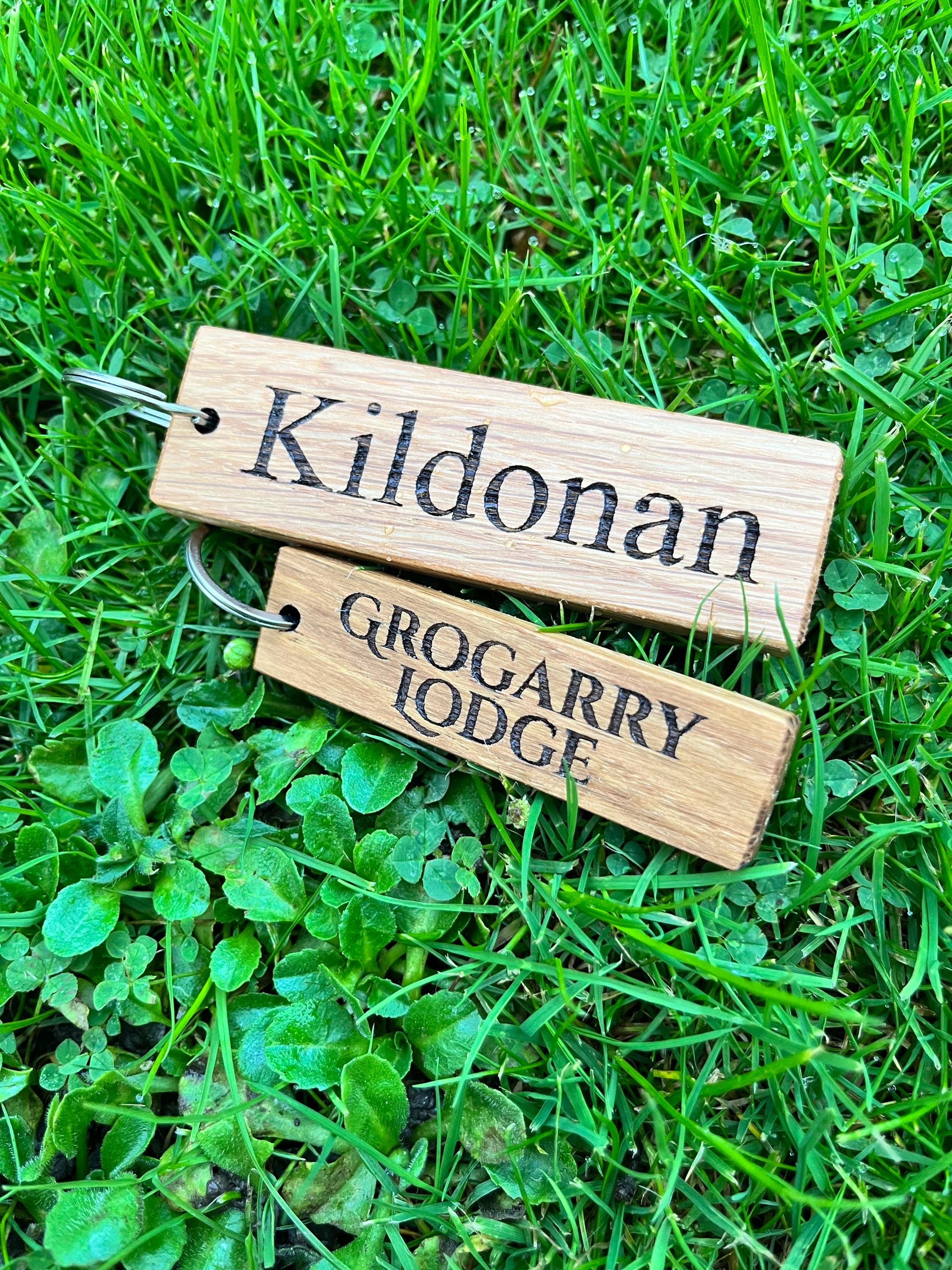 Solid Oak Personalised Key Ring - Etsy