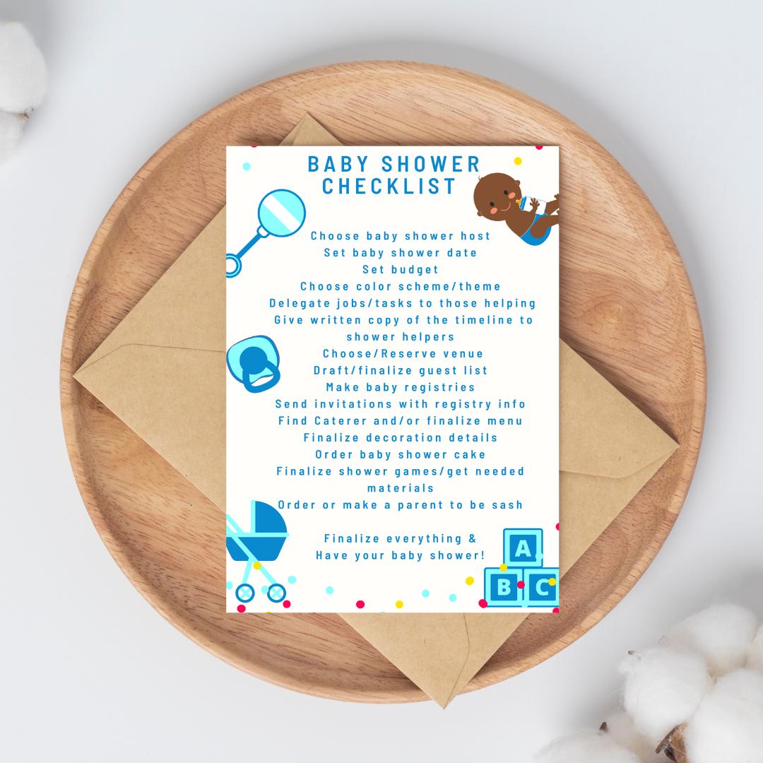 Baby Shower Checklist Boy - Etsy