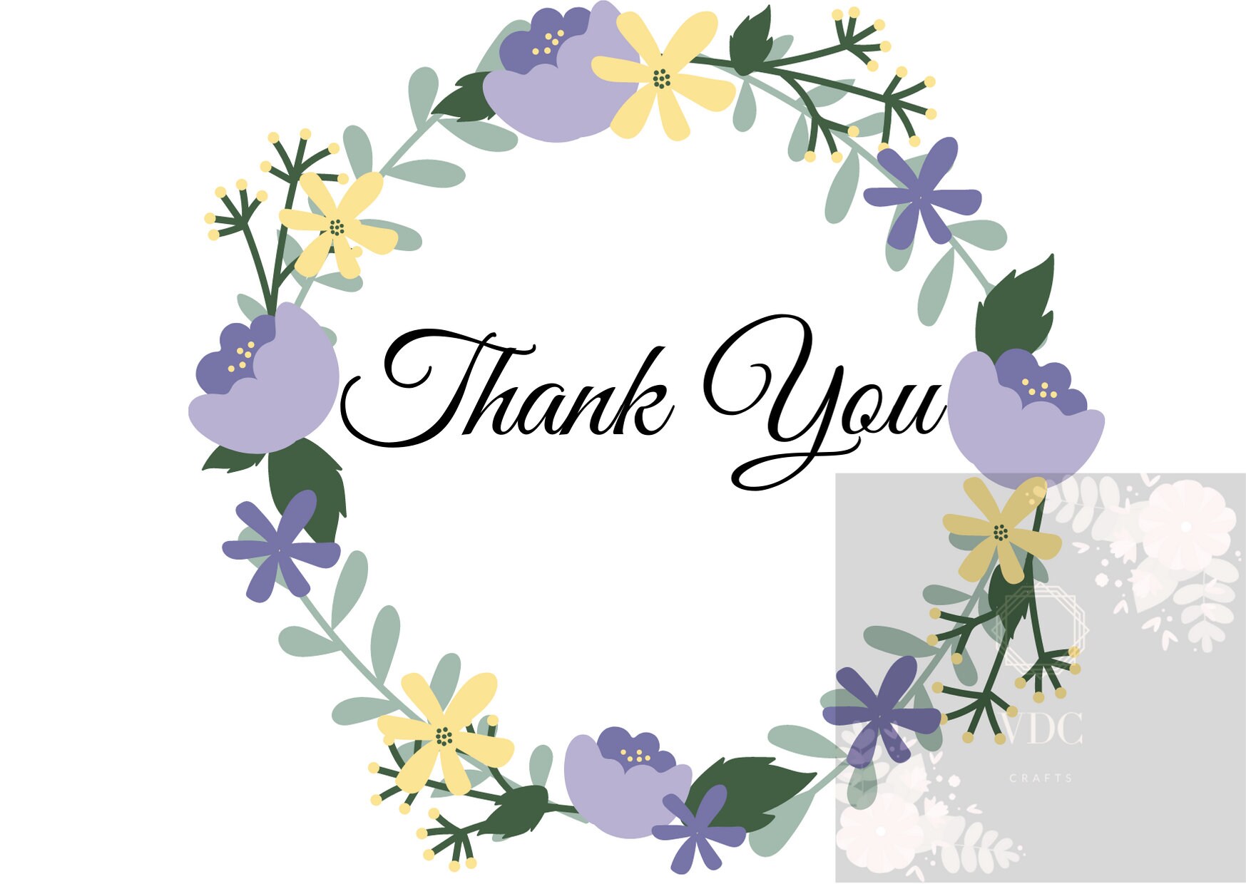 Spring Floral - Thank You Card - Etsy