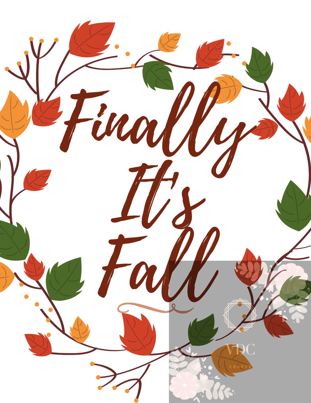 Fall Decor Printable-finally It's Fall - Etsy