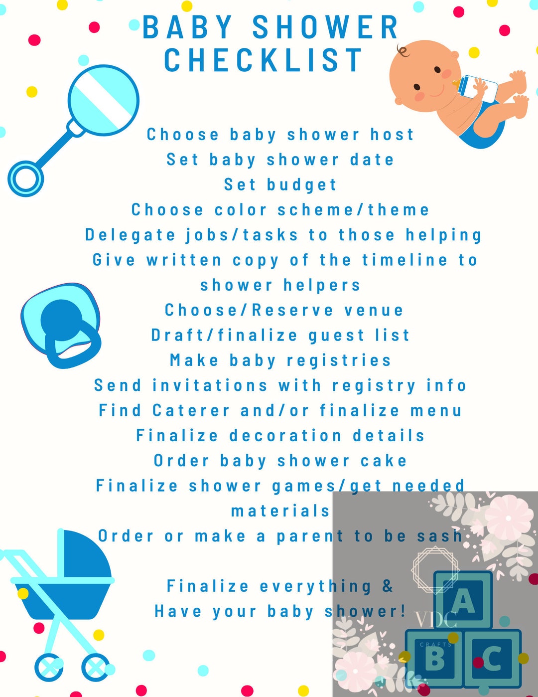 Baby Shower Checklist Boy - Etsy