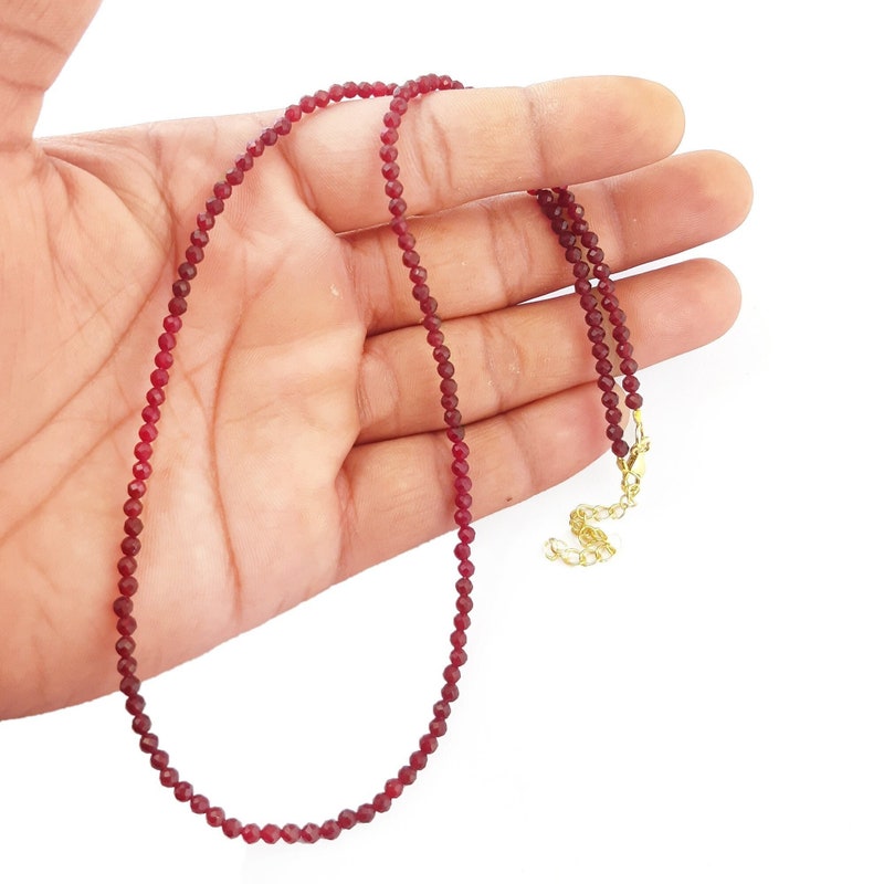 Ruby Beads Necklace - Etsy