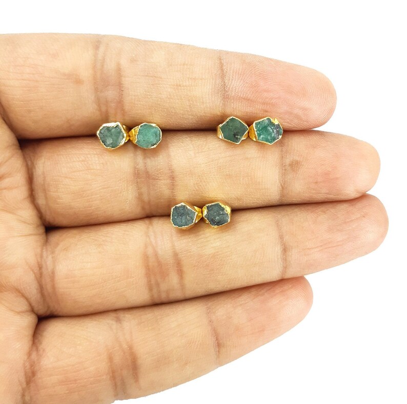 Gemstone Rough Stud Earrings, Birthstone Tiny Raw Stud Earrings ...