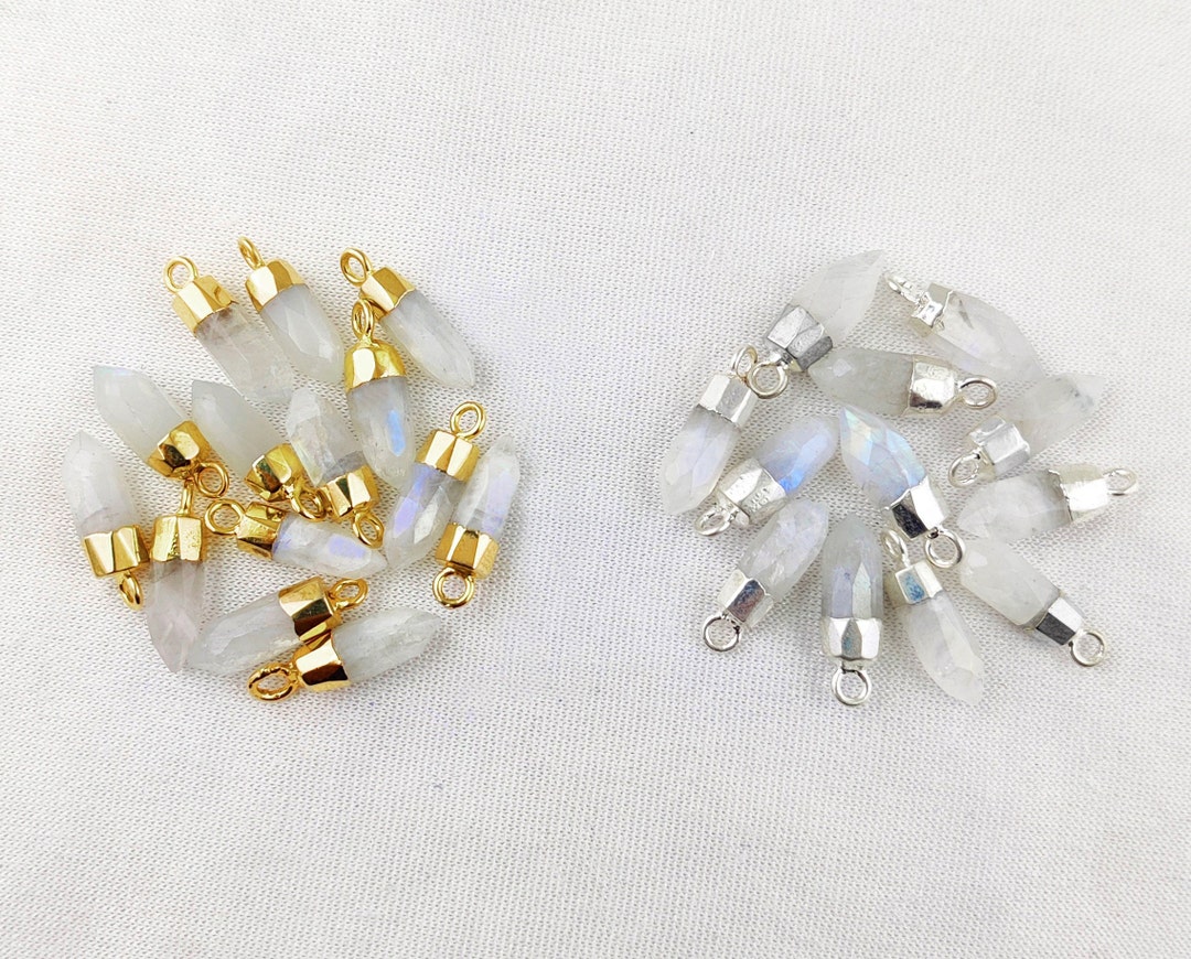 Rainbow Moonstone Faceted Spike Pendant Moonstone Bullet Spike Point ...