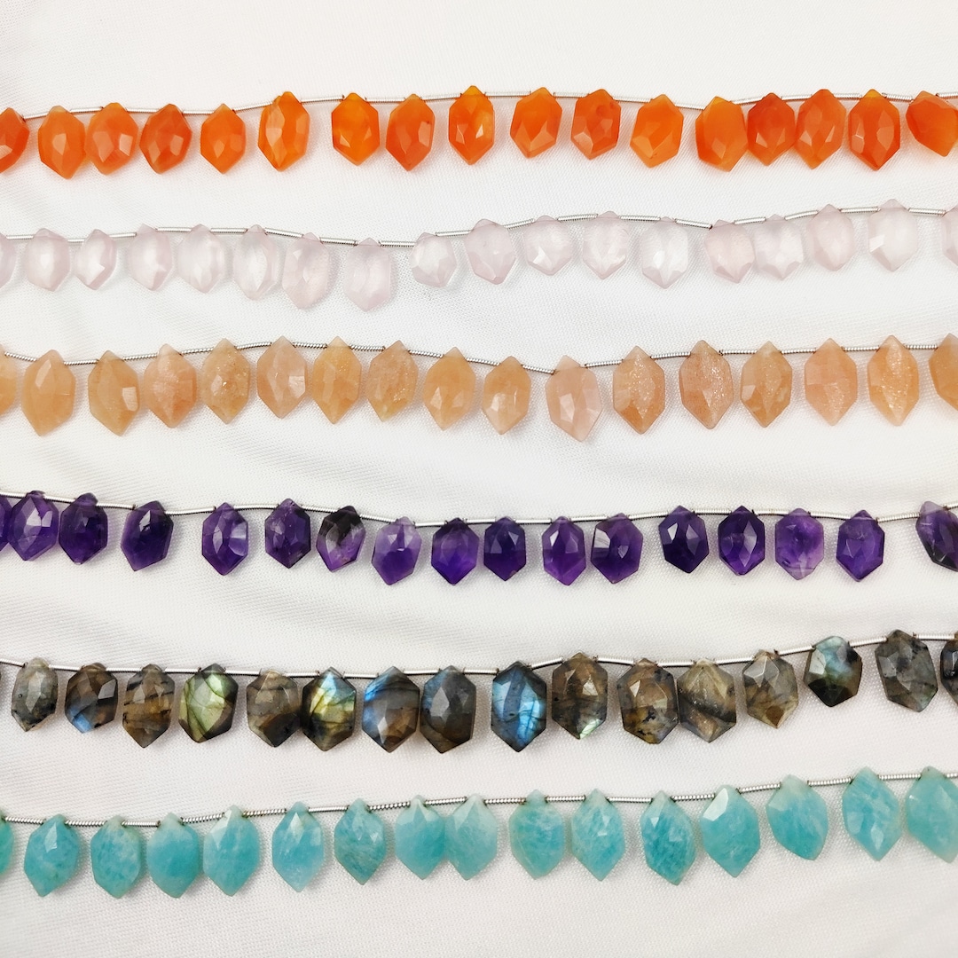 Gemstone Long Hexagon Shape Beads Strand 7-9x14-16mm Size Hexagon Shape ...