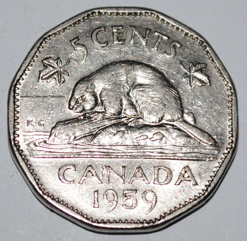 Canada 1959 5 Cents Elizabeth II Canadian Nickel Five Cent - Etsy Canada