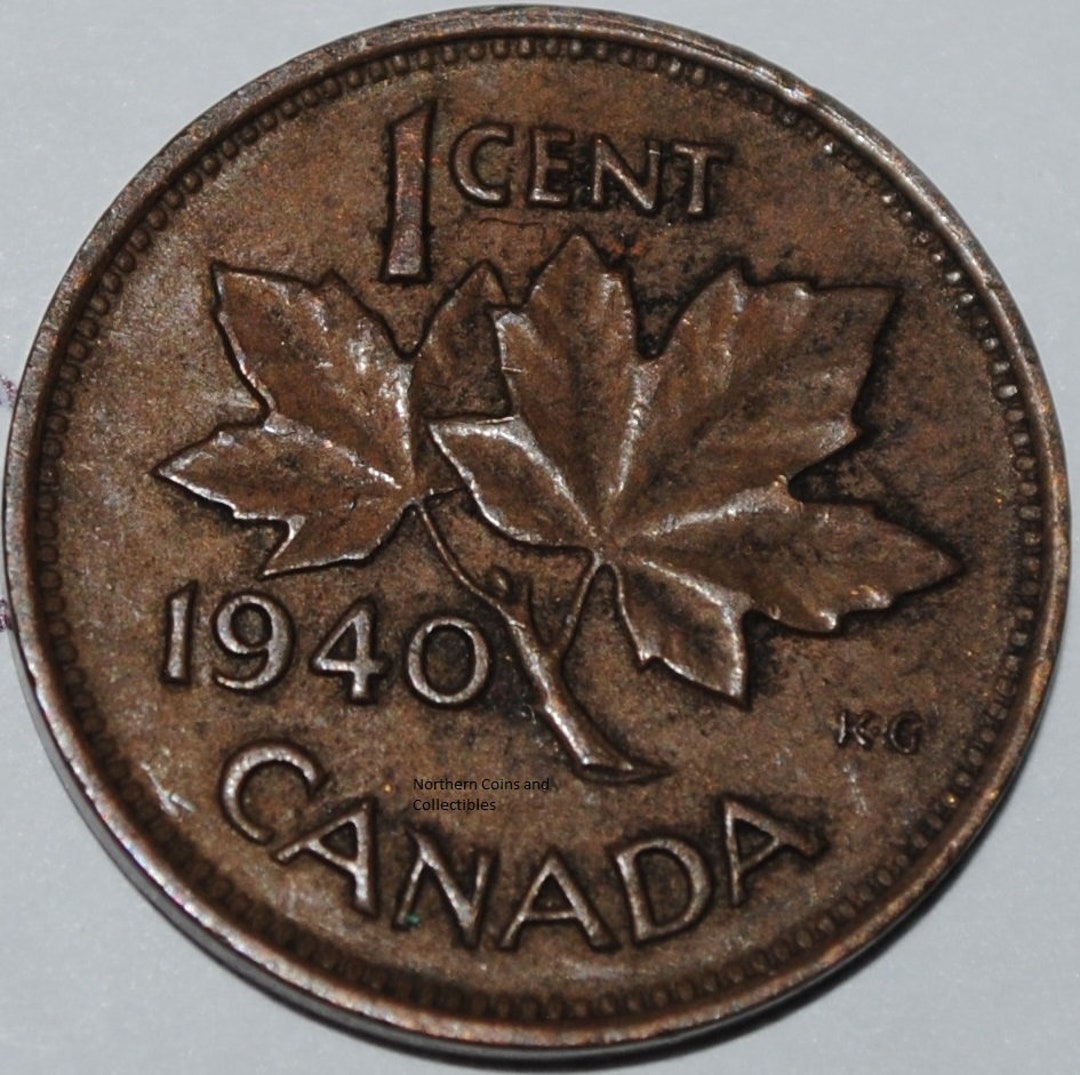 Canada 1940 1 Cent Copper Coin One Canadian Penny - Etsy