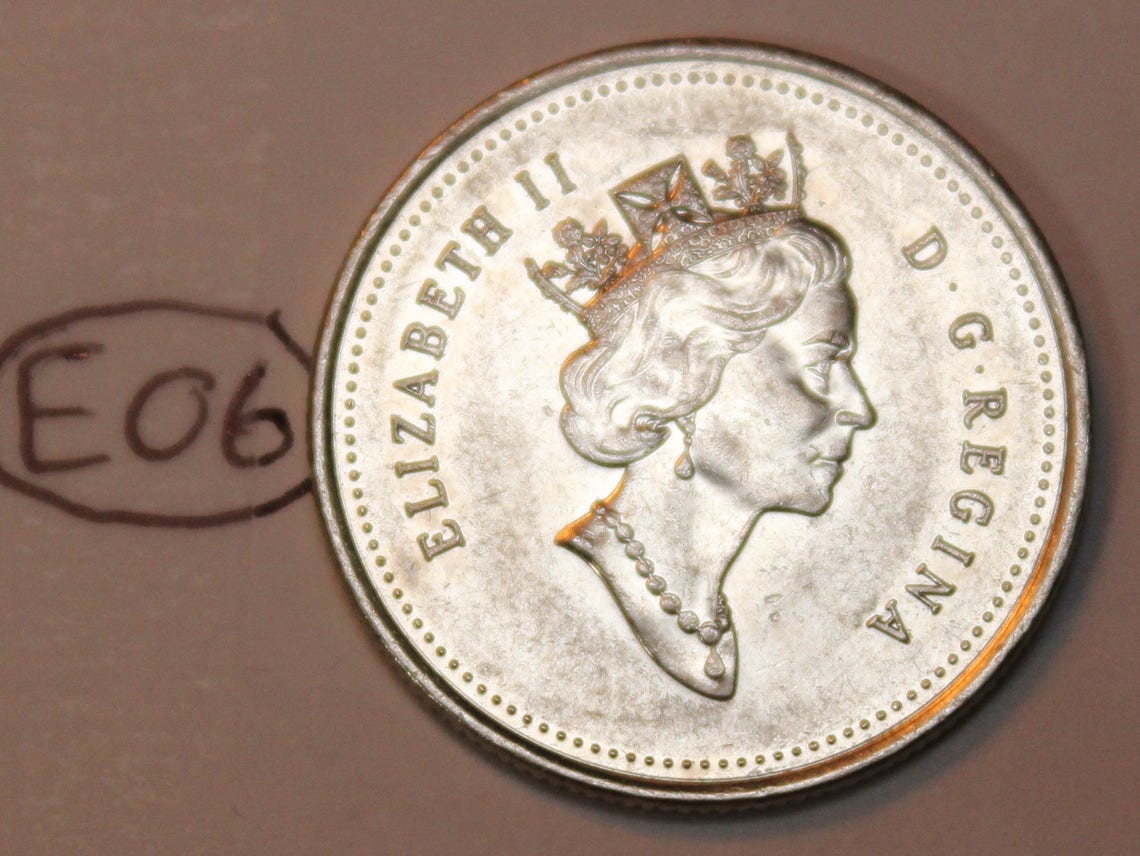 Canada 1996 25 cents Canadian Caribou Quarter Coin Lot E06 | Etsy