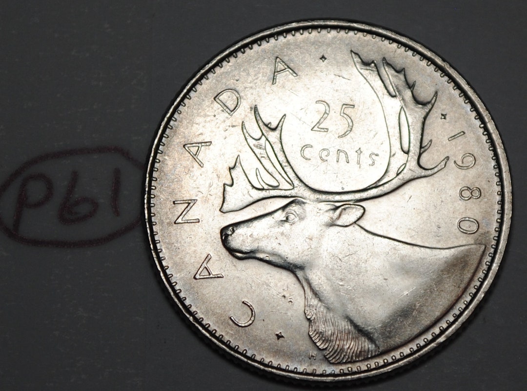 Canada 1980 25 Cents Canadian Caribou Quarter Coin Lot #P61 - Etsy Canada