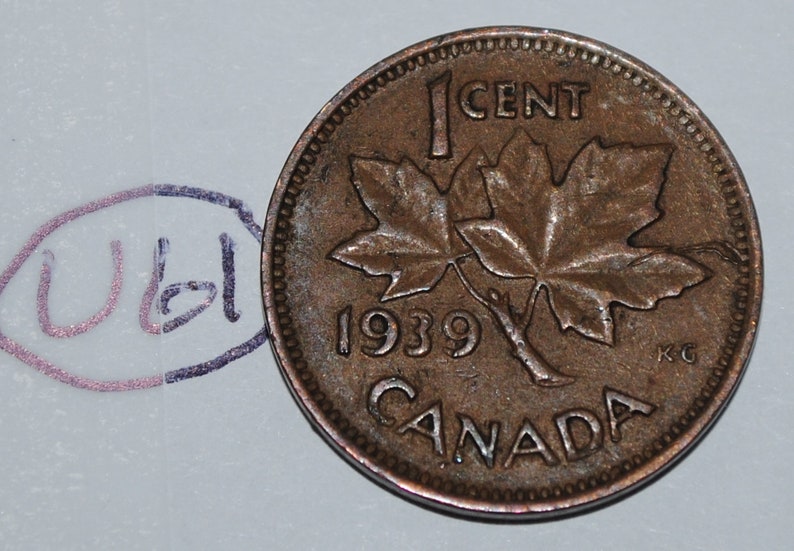 Canada 1939 1 Cent Copper Coin One Canadian Penny Lot U61 - Etsy Canada