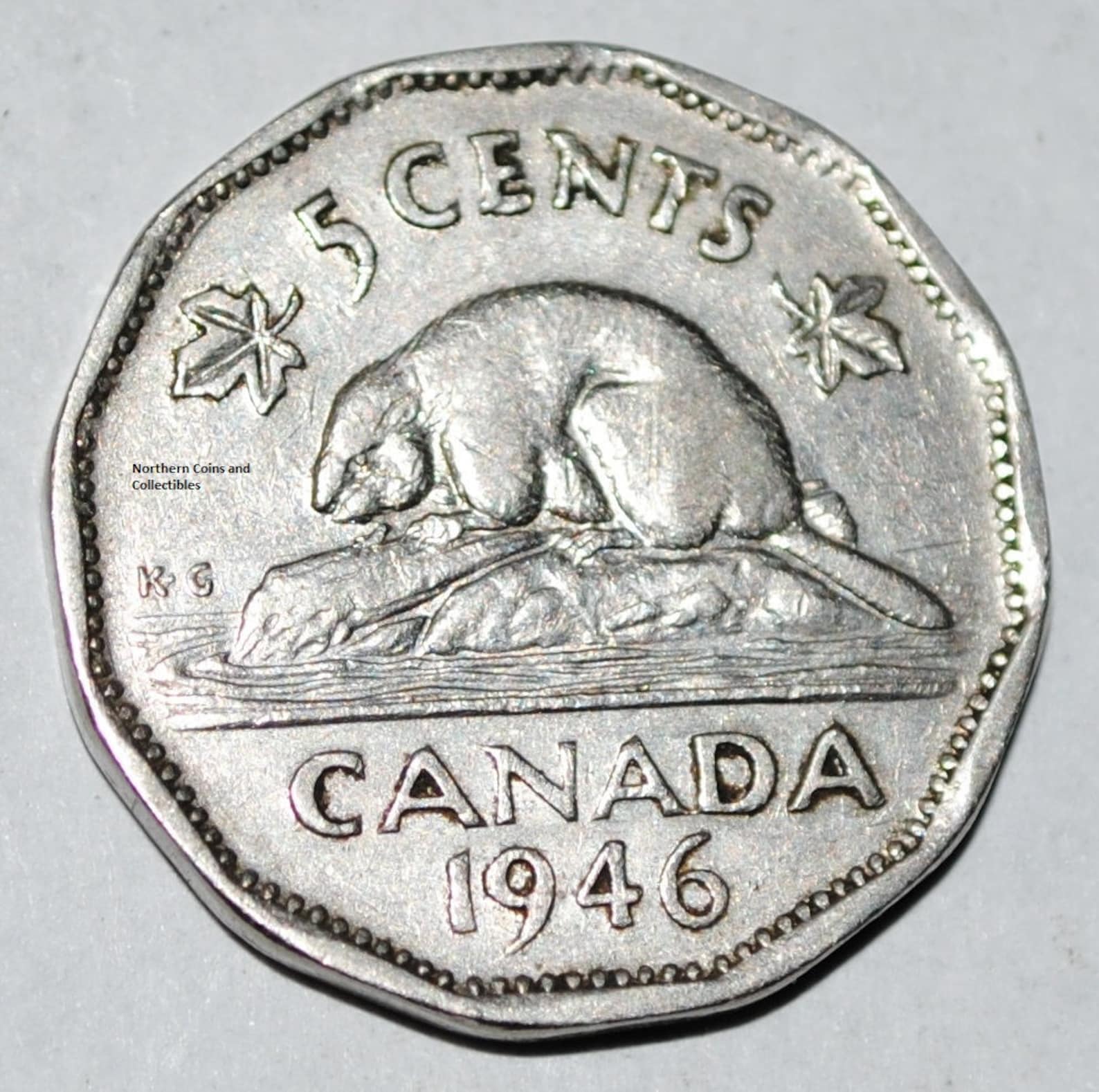 Canada 1946 5 Cents George VI Canadian Nickel | Etsy