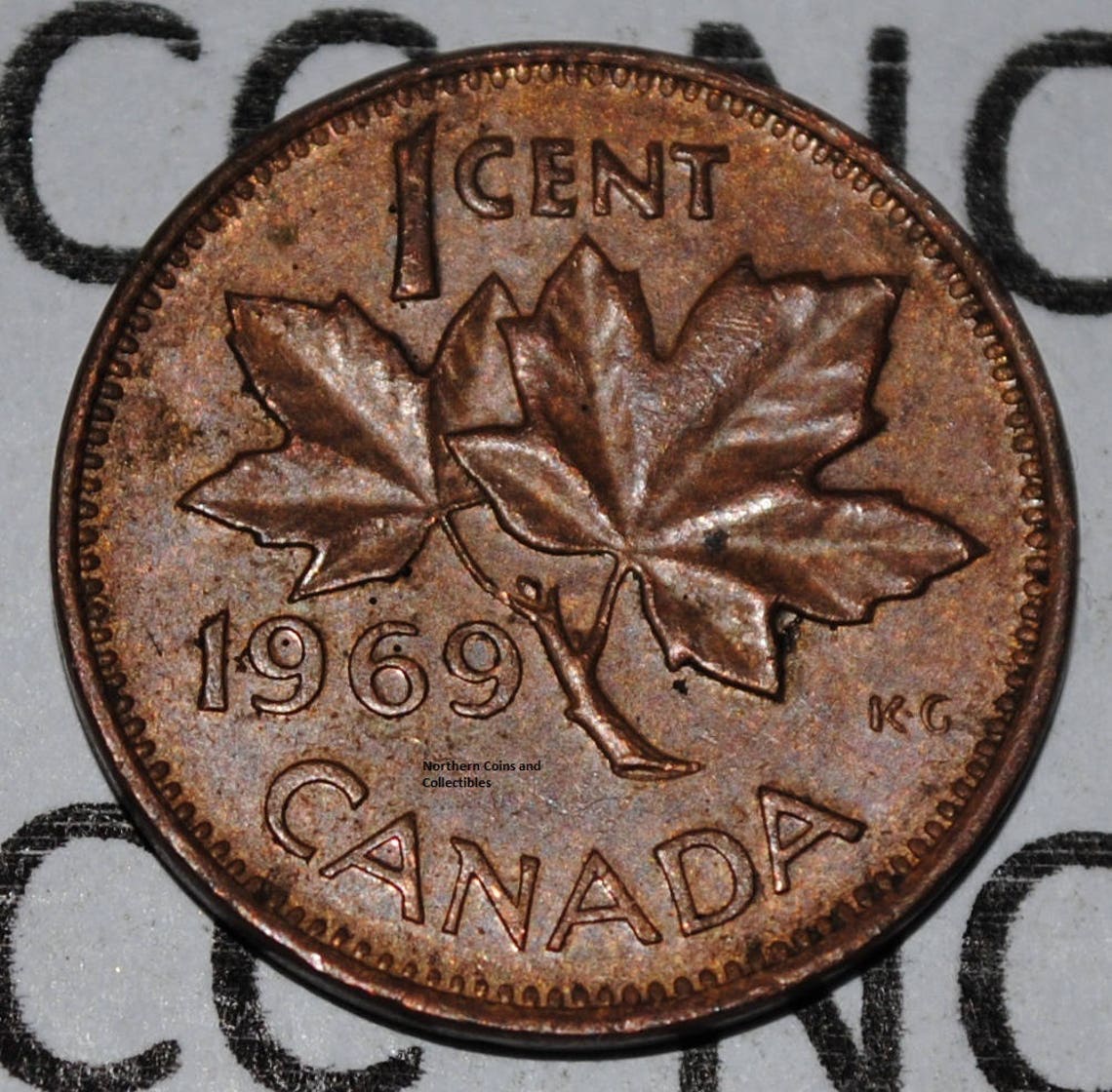 Canada 1969 1 Cent Copper Coin One Canadian Penny - Etsy