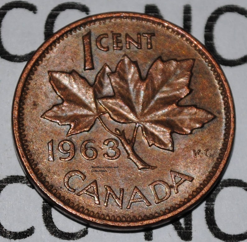 Canada 1963 1 Cent Copper Coin One Canadian Penny - Etsy Canada
