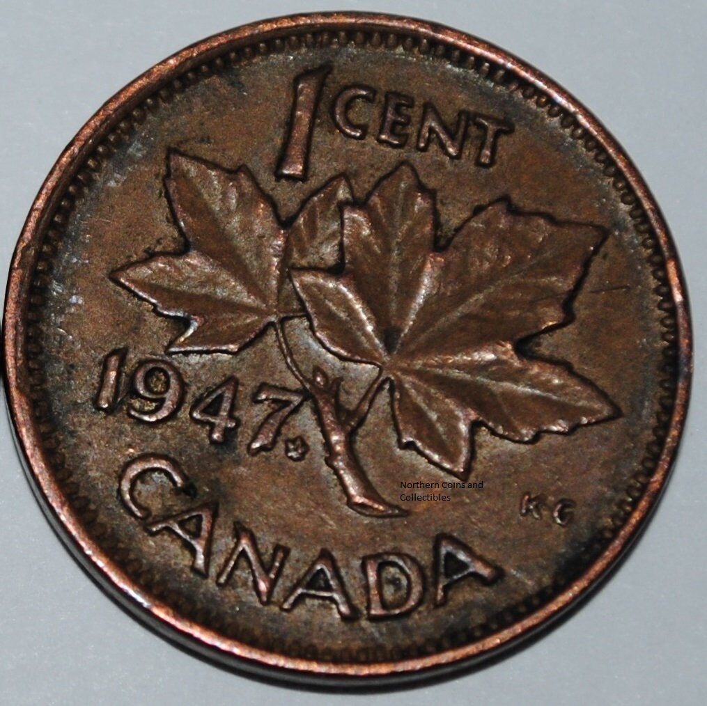 Canada 1947 Maple Leaf 1 Cent Copper Coin One Canadian Penny - Etsy