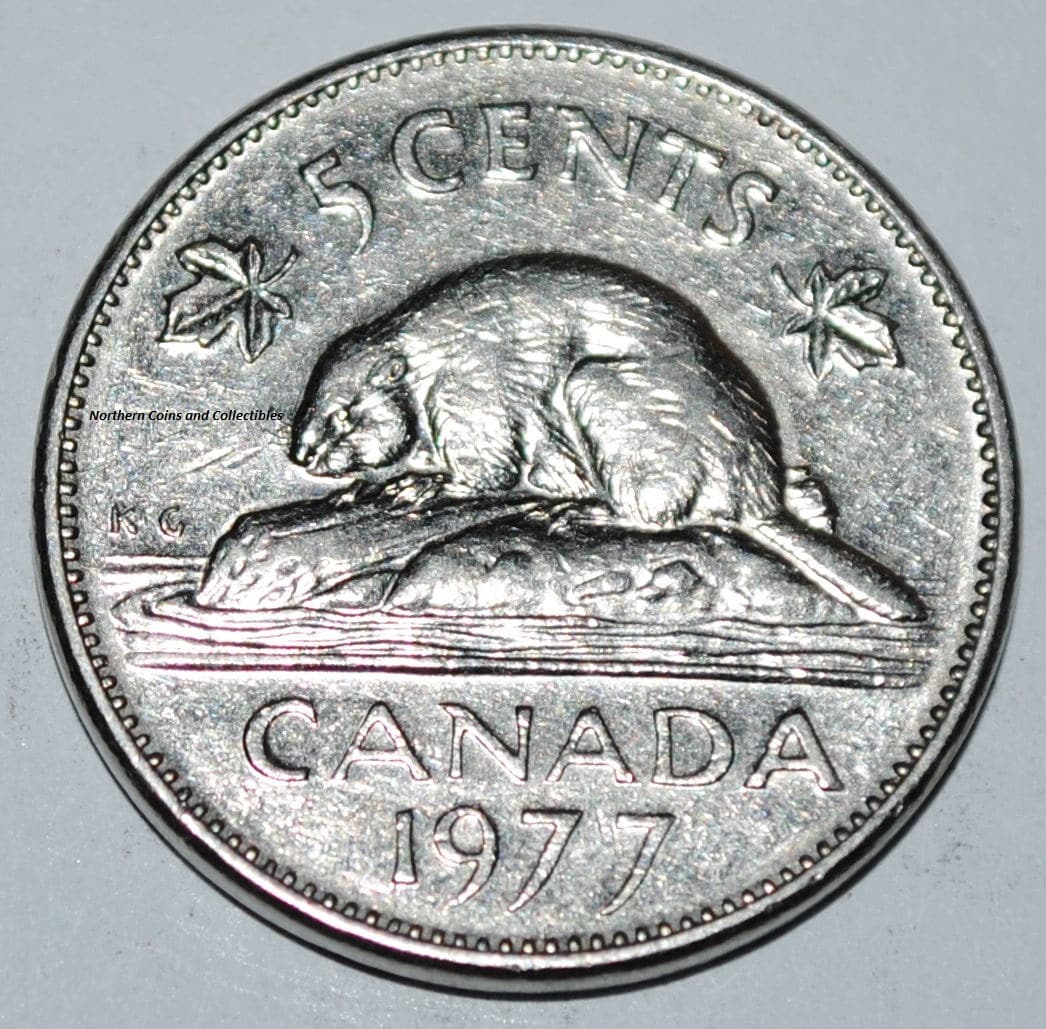 Canada 1977 L7 5 Cents Elizabeth II Canadian Nickel Five Cent Low Seven ...