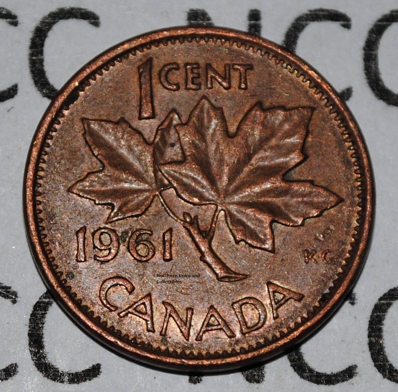 Canada 1961 1 Cent Copper Coin One Canadian Penny - Etsy
