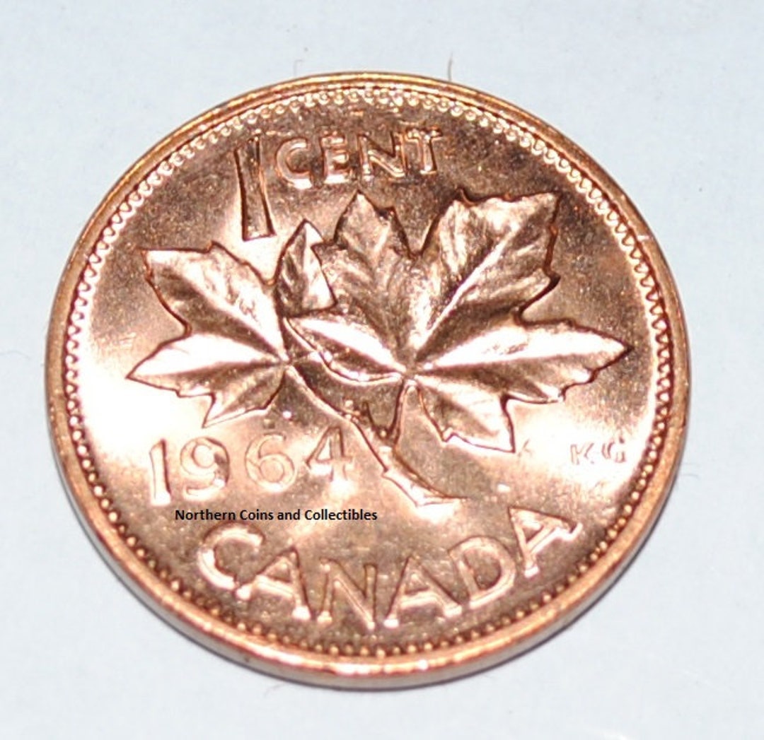 1964 1 Cent Canada Copper Nice Uncirculated Canadian Penny BU - Etsy