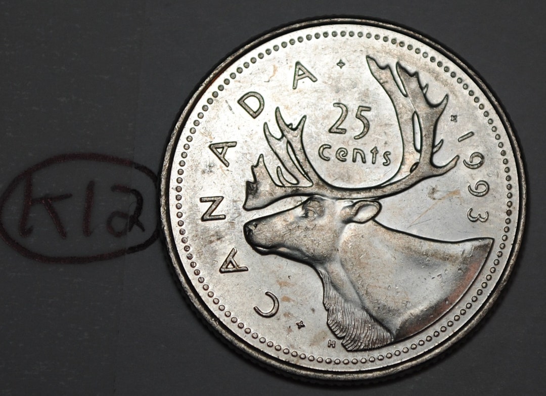 Canada 1993 25 Cents Canadian Caribou Quarter Coin Lot #K12 - Etsy