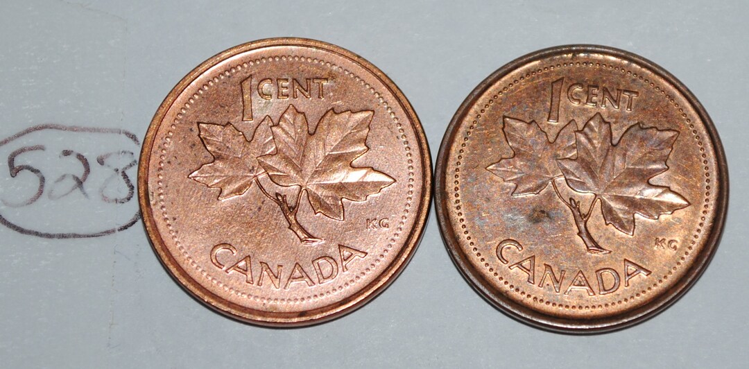 Canada 1 Cent 2002 and 2002P Canadian Pennies Coin Lot 528 - Etsy