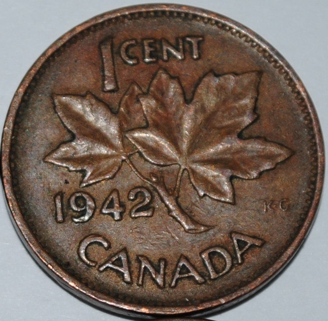 Canada 1942 1 Cent Copper Coin One Canadian Penny - Etsy