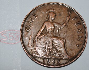 Coin Collectible One Penny 1945,u.k,georgivs VI - Etsy