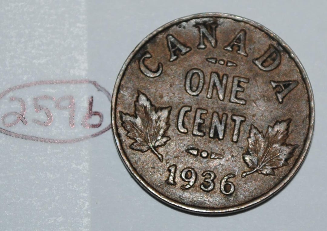 Canada 1936 1 Cent Copper Coin One Canadian George V Penny Lot #2596 - Etsy