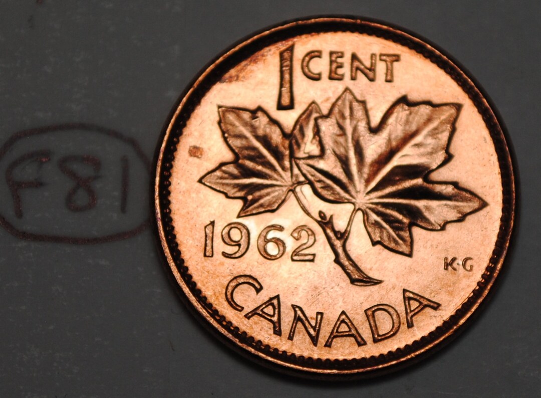 1962 Double Date 1 Cent Canada Copper Unc Canadian Error/variety Coin ...