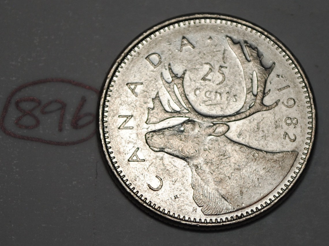Canada 1982 25 Cents Canadian Caribou Quarter Coin Lot 896 - Etsy