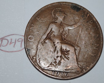 1916 British Penny - Etsy
